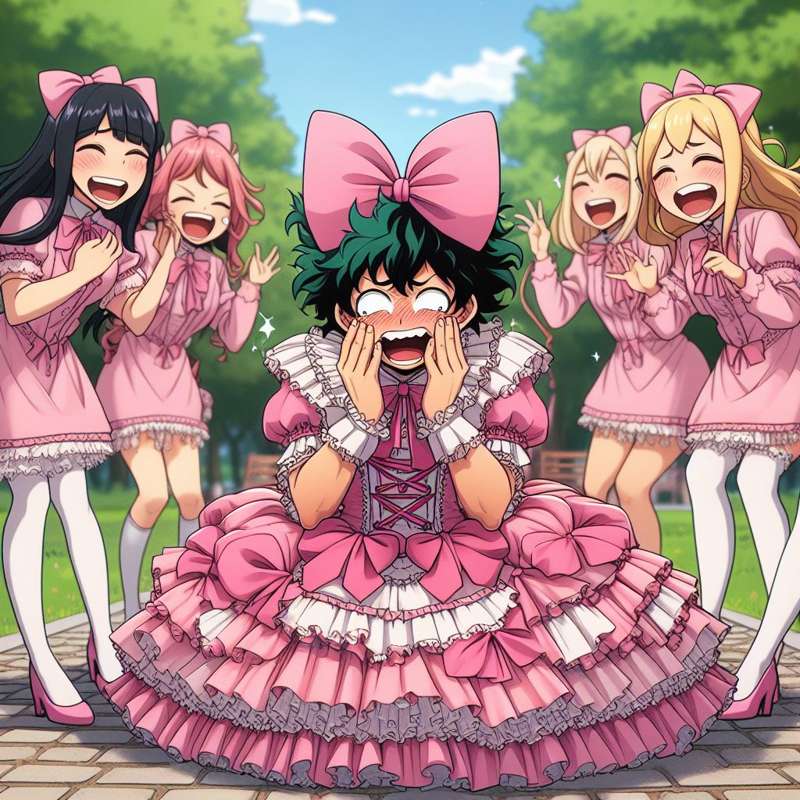"Sissy Frilly Deku at the park" by Artificial-sIssy from Patreon | Kemono