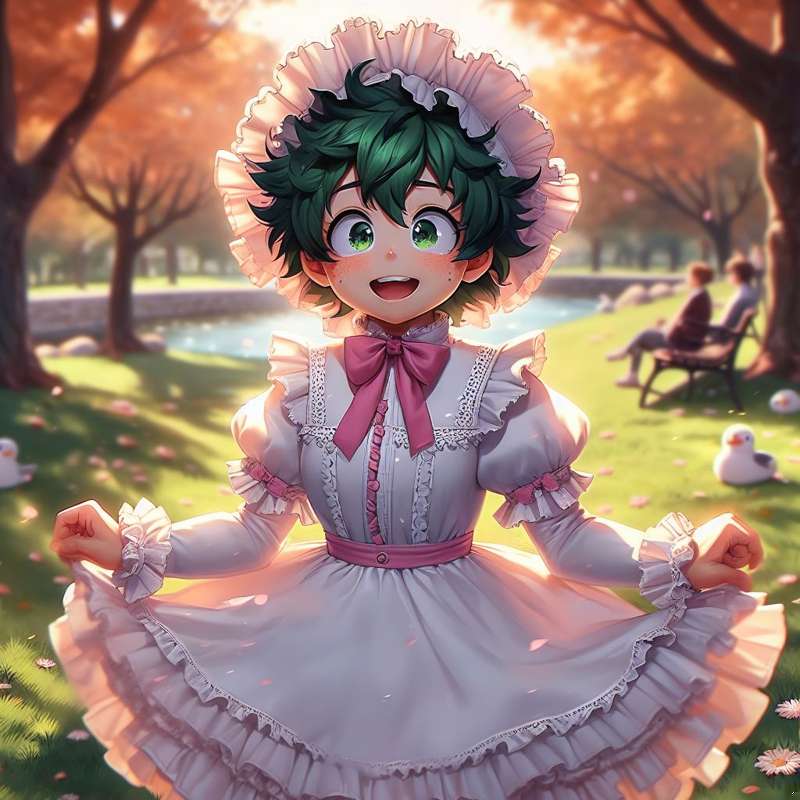 "Sissy Frilly Deku at the park" by Artificial-sIssy from Patreon | Kemono