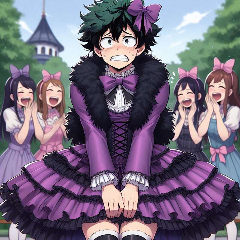 "Sissy Frilly Deku at the park" by Artificial-sIssy from Patreon | Kemono