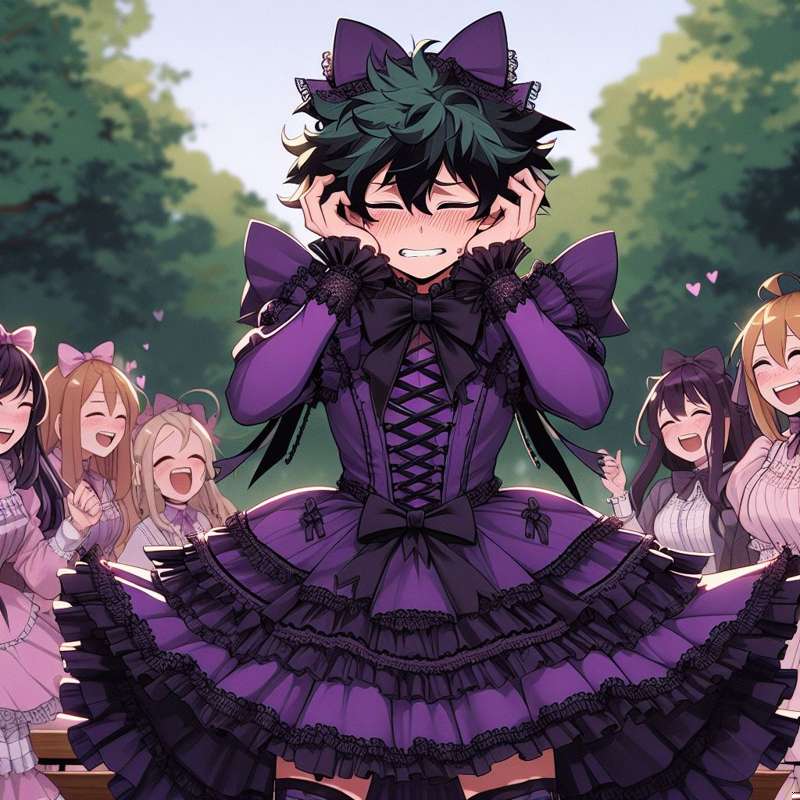 "Sissy Frilly Deku at the park" by Artificial-sIssy from Patreon | Kemono