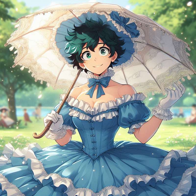 "Sissy Frilly Deku at the park" by Artificial-sIssy from Patreon | Kemono