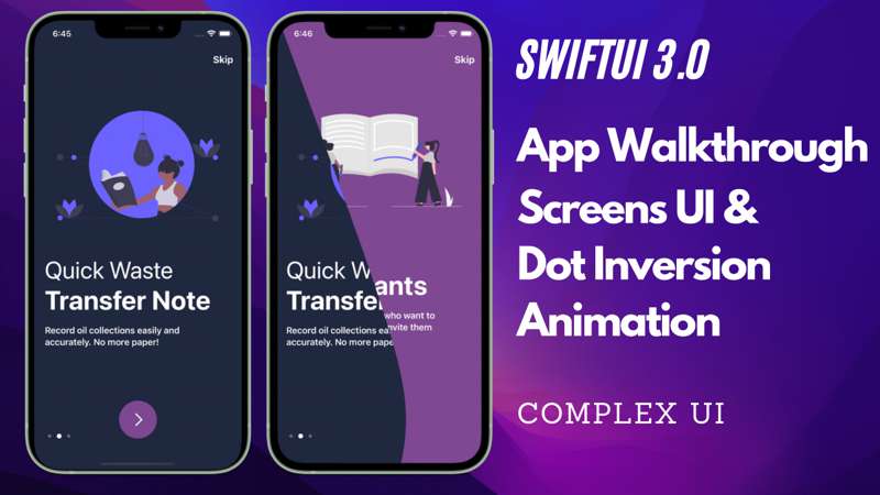 Swiftui App Walkthrough Screens Dot Inversion Animation Complex Ui Xcode 13 Swiftui
