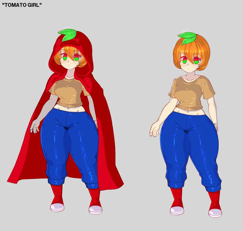 "[EX] Tomato Girl Concept Art" by applchu from Patreon | Kemono